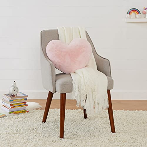 Amazon Basics Kids Decorative Pillow - Peony Pink Heart