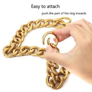 Xiazw DIY Heavy Chunky Aluminum Metal Purse Handle Bag Chains Charms Straps Replacement Handbag Accessories Decoration (Gold)