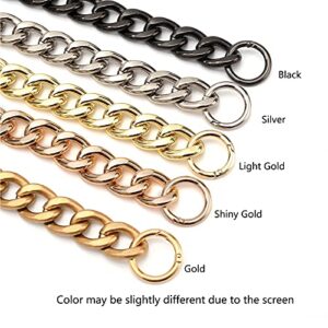 Xiazw DIY Heavy Chunky Aluminum Metal Purse Handle Bag Chains Charms Straps Replacement Handbag Accessories Decoration (Gold)