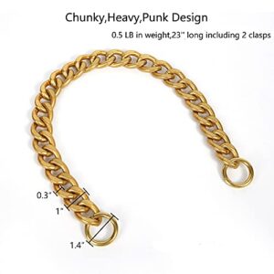 Xiazw DIY Heavy Chunky Aluminum Metal Purse Handle Bag Chains Charms Straps Replacement Handbag Accessories Decoration (Gold)