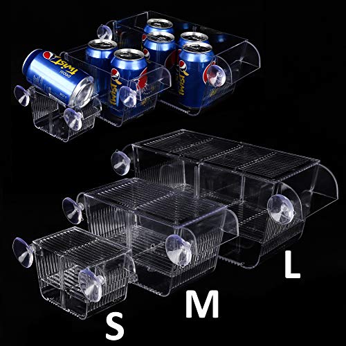 Qguai Fish Breeding Box, perfect fish tank divider acclimation box for aggressive fishes, nursery for injured, hatchery incubator breeder box for Shrimp cicilids eggs baby fishes (S ( 5.3*2.7*2.9" ))