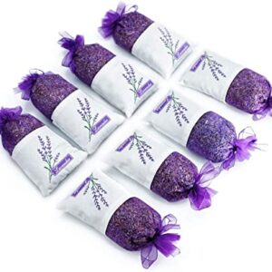 Sachets, Scented Sachets, Lavender Scented Sachets, Scented Sachet Bags of Lavender, Home Fragrance Sachets Gift Set, Lavender Sachet, Dried French Lavender Buds Bags for Drawers and Closets (8 Packs)