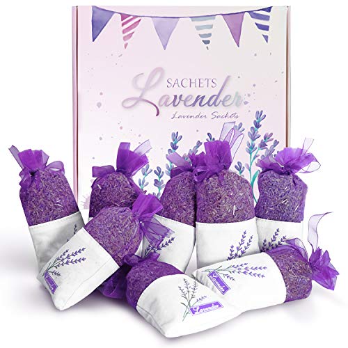 Sachets, Scented Sachets, Lavender Scented Sachets, Scented Sachet Bags of Lavender, Home Fragrance Sachets Gift Set, Lavender Sachet, Dried French Lavender Buds Bags for Drawers and Closets (8 Packs)