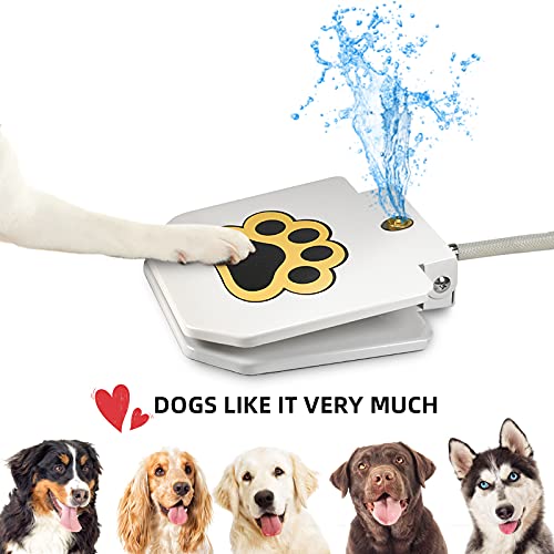 Videosystem Dog Fountain Dog Sprinkler, Outdoor Dog Drinking Water, Step On,Easy Paw Activated Drinking,Fresh Water,Sturdy,Easy to Use,Providing Constant Stream,Y Splitter Included