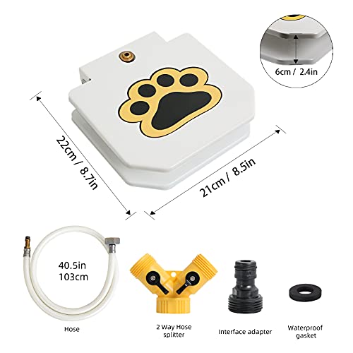 Videosystem Dog Fountain Dog Sprinkler, Outdoor Dog Drinking Water, Step On,Easy Paw Activated Drinking,Fresh Water,Sturdy,Easy to Use,Providing Constant Stream,Y Splitter Included