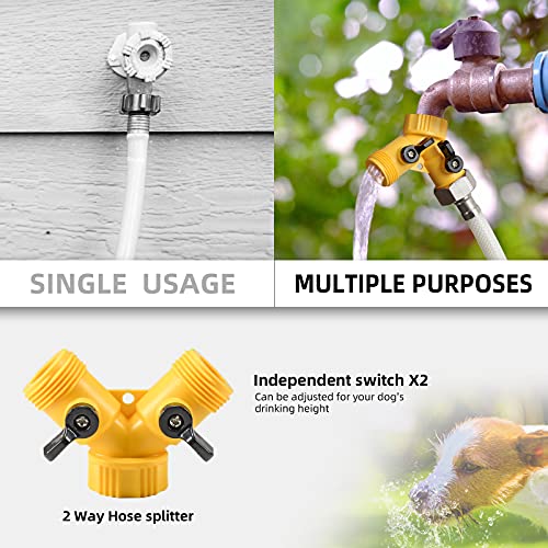 Videosystem Dog Fountain Dog Sprinkler, Outdoor Dog Drinking Water, Step On,Easy Paw Activated Drinking,Fresh Water,Sturdy,Easy to Use,Providing Constant Stream,Y Splitter Included