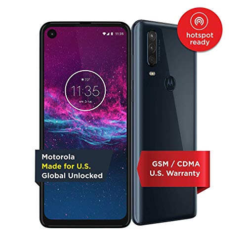 Unlocked Motorola One Action - 6.3 inches - 128GB - Denim Blue - PAGL0003US (Renewed)