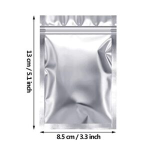 100 Pieces Storage Bags Holographic Packaging Bags Storage Bag for Food Storage (Silver, 3.3 x 5.1 Inch)