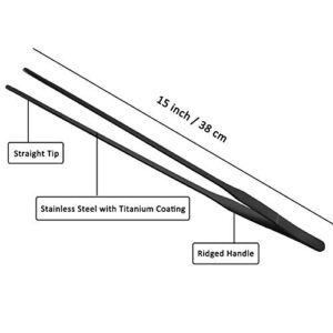 15" Aquarium Tweezers, Anti-rust Long Aquascaping Tools, Stainless Steel Feeding Tongs, Straight and Curved Forceps Nippers, Perfect for Planted Aquarium Fish Tank Reef Tank and Terrarium.