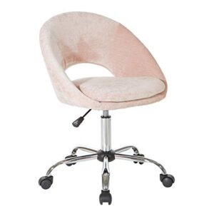 osp home furnishings milo office chair, blush