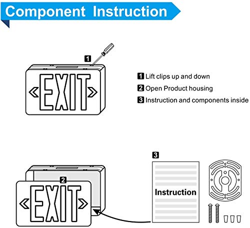 EXITLUX 8 Pack Green Led Emergency Exit Lights with Battery Backup-UL Listed 120V/227V Double Face- Exit Sign with Emergency Lights-Plug in Emergency Battery Lights