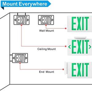 EXITLUX 8 Pack Green Led Emergency Exit Lights with Battery Backup-UL Listed 120V/227V Double Face- Exit Sign with Emergency Lights-Plug in Emergency Battery Lights