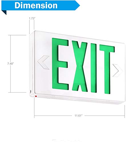 EXITLUX 8 Pack Green Led Emergency Exit Lights with Battery Backup-UL Listed 120V/227V Double Face- Exit Sign with Emergency Lights-Plug in Emergency Battery Lights