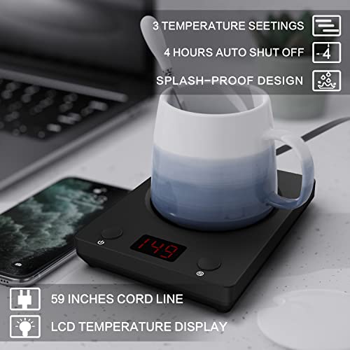 SEALON Mug Warmer for Desk with Auto Shut Off Electric Mug Warmer Office Home Use Cup Warmer Plate for Coffee Milk, Tea, Water, Christmas/Birthday Gift…