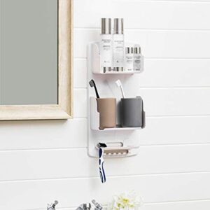 Shower Caddy - Plastic Shower Organizer Hanging, No Drilling Bathroom Organizer with 6Hook, Baffle Anti-drop Design, Removable Shower Holder for Shampoo and Soap is Easy to Clean