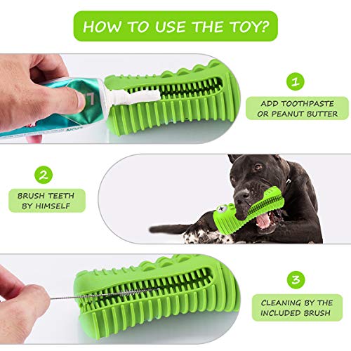 Cutiful Dog Toys for Aggressive Chewers Large Medium Breed Dog Chew Toys Dog Toothbrush Nearly Indestructible Squeaky Interactive Tough Extremely Durable Toys for Medium Large Dogs