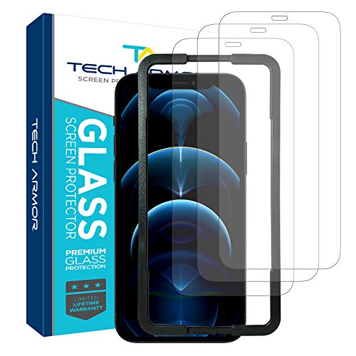 Tech Armor Ballistic Glass Screen Protector Designed for Apple iPhone 12 Pro Max 6.7 Inch 3 Pack Tempered Glass 2020