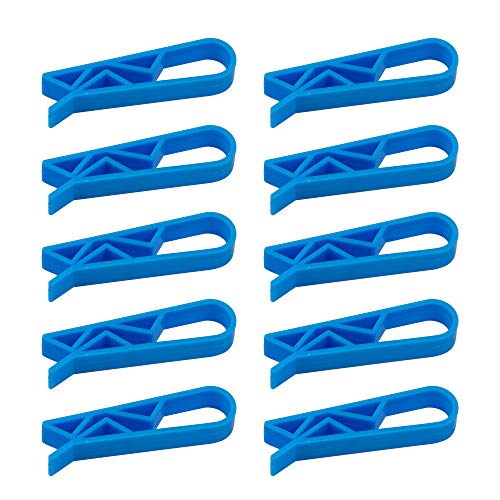 AUEAR, 10 Pack Trash Bag Clips Trash Can Garbage Bin Clamp Anti-Slip Fixation Clip Blue