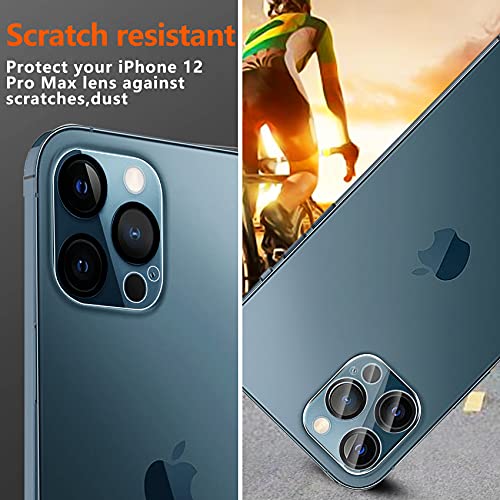 Ferilinso 2 Pack Screen Protector for iPhone 12 Pro Max with 2 Pack Camera Lens Protector [Tempered-Glass] [Military Protective] [HD Clear] [Case Friendly] [Anti-Fingerprint]