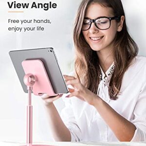 LISEN Pink Kitchen Accessories Kawaii Cell Phone Stand for iPhone & Desk Taller and More Photogenic Than Phone Dock Free Your Neck Height Angle Adjustable iPhone Holder Stand Things