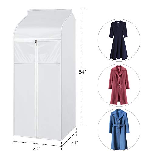 Zilink Hanging Garment Bags for Storage 54 inch 2Pack Large Garment Rack Cover Suit Bags Organizer Hanging Clothes Cover for Suit Coats Jackets Dress Closet Storage