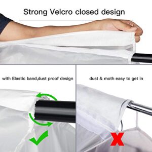 Zilink Hanging Garment Bags for Storage 54 inch 2Pack Large Garment Rack Cover Suit Bags Organizer Hanging Clothes Cover for Suit Coats Jackets Dress Closet Storage