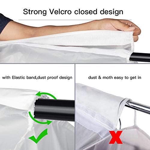 Zilink Hanging Garment Bags for Storage 54 inch 2Pack Large Garment Rack Cover Suit Bags Organizer Hanging Clothes Cover for Suit Coats Jackets Dress Closet Storage