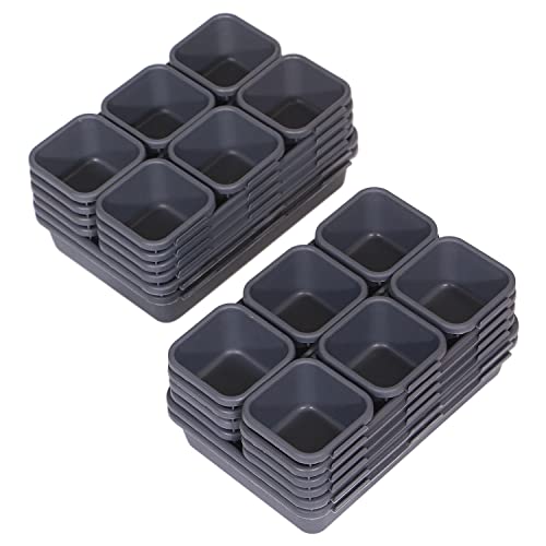 TENABORT 42 Pack Interlocking Desk Drawer Organizer Tray Dividers Plastic Shallow Narrow Drawers Organizers Separators Storage Bins Container for Kitchen Bathroom Makeup Office Vanity Dresser