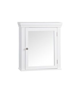 elegant home fashions stratford wooden storage, 1 door, white medicine cabinet