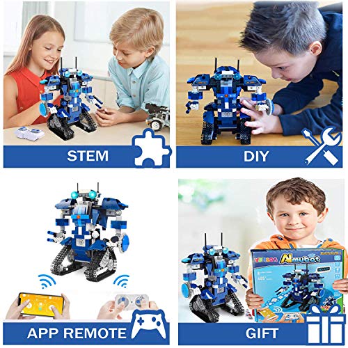 Yerloa Robot Building Kit for Kids 6-12, Remote & APP Control Robot Build A Robot Toys for Kids 8-12, Robotics Kit Stem Projects for Kids Ages 8-12, Gifts for 8 9 10 11 12 year old boys girls, 405 Pcs