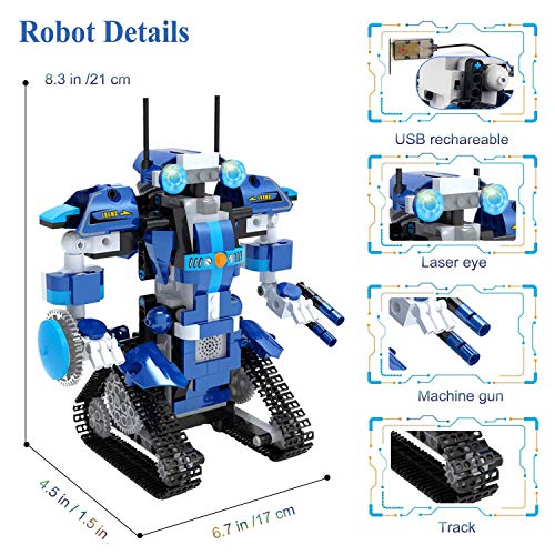 Yerloa Robot Building Kit for Kids 6-12, Remote & APP Control Robot Build A Robot Toys for Kids 8-12, Robotics Kit Stem Projects for Kids Ages 8-12, Gifts for 8 9 10 11 12 year old boys girls, 405 Pcs