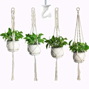 LIFEUNITE 10 Sets Metal Ceiling Hooks, White Heavy Duty Ceiling Hanging Hooks for Plant, Basket and Canopy