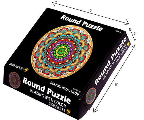 Jigsaw Puzzle 1000 Pieces for Adults. Colorful Round Mandala