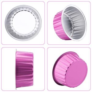 Cupcake Liners, EUSOAR 50pcs 5oz 125ml Disposable Ramekins, Aluminum Foil Muffin Liners Cups, Disposable Aluminum Foil Cupcake Baking Cups Holders Cases Boxes Containers Pans