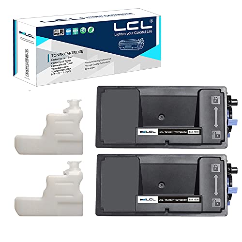 LCL Compatible Toner Cartridge Replacement for Kyocera TK-3162 TK3162 1T02T90US0 Ecosys P3055dn P3045dn P3060dn P3050dn (2-Pack Black)