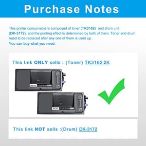 LCL Compatible Toner Cartridge Replacement for Kyocera TK-3162 TK3162 1T02T90US0 Ecosys P3055dn P3045dn P3060dn P3050dn (2-Pack Black)