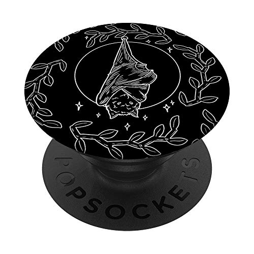 Moon Bat Line Retro Vampiric Dark Dwellers Goth Lover Gift PopSockets PopGrip: Swappable Grip for Phones & Tablets