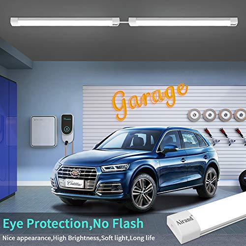 Led Shop Lights for Garage 4 Foot with Plug Led Ceiling Light 36W 4Ft 2 Pack 5000K Super Bright Wall Lights IP66 Waterproof Led Light for Garage, Workbench, Hallway, Closet