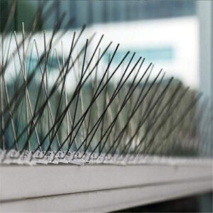 Bird Spikes,Flexible Stainless Steel with Plastic Base, 5 feet Coverage 6 Strips Barrier for Pigeons and Other Small Birds