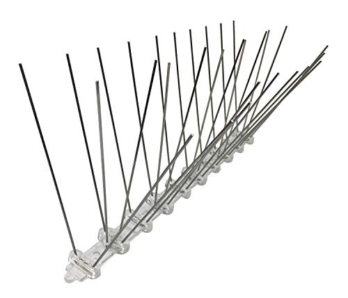 Bird Spikes,Flexible Stainless Steel with Plastic Base, 5 feet Coverage 6 Strips Barrier for Pigeons and Other Small Birds