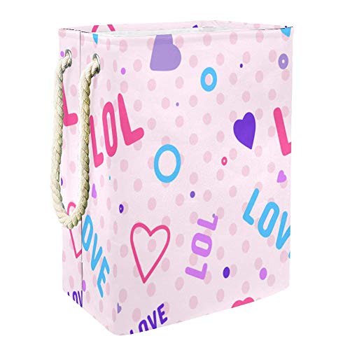 TIZORAX LOL Doll Surprise Style Laundry Hamper Baskets Waterproof Dirty Clothes Sorter Foldable Soft Handle Colourful for Home Detachable Brackets