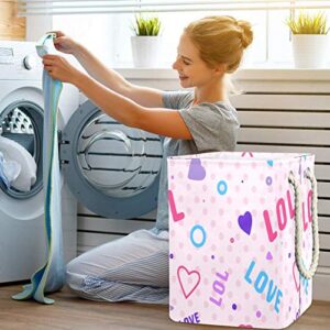 TIZORAX LOL Doll Surprise Style Laundry Hamper Baskets Waterproof Dirty Clothes Sorter Foldable Soft Handle Colourful for Home Detachable Brackets