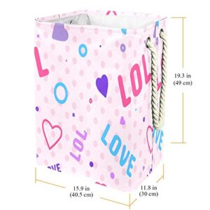 TIZORAX LOL Doll Surprise Style Laundry Hamper Baskets Waterproof Dirty Clothes Sorter Foldable Soft Handle Colourful for Home Detachable Brackets