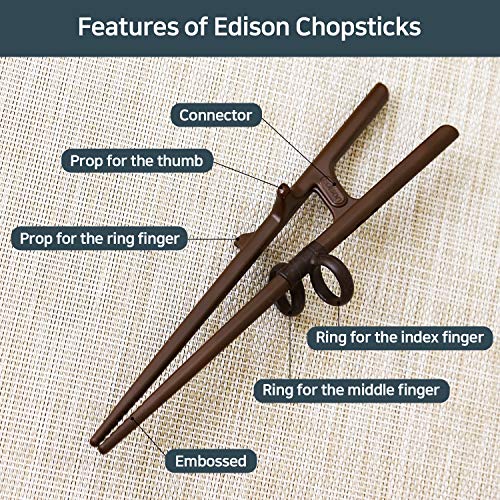 Edison Friends Training Chopsticks for Adults Right Handed, Beginner Chopsticks, Chopsticks Helper, Chopsticks for Beginners, Trainer Chopsticks, Easy Chopsticks, Practice Chopsticks, Made in Korea