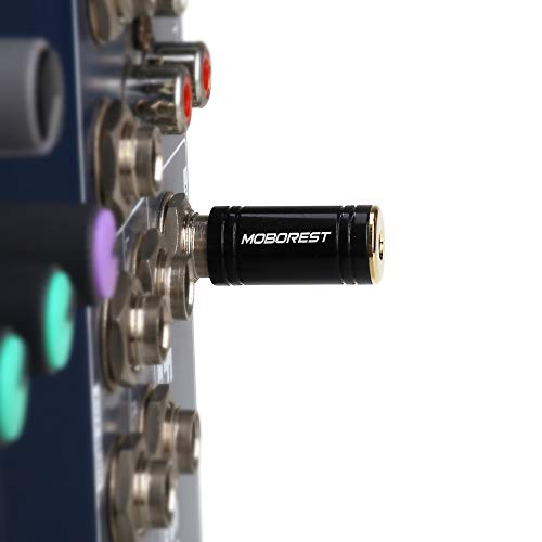 MOBOREST 1/4'' (6.35mm) Male TRS Plug to 1/8'' (3.5mm) Female Socket Stereo Audio Jack Pure Copper Adapter for Headphone, Amp, Adapte - Black 1PCS