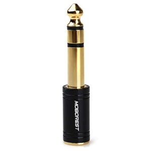 MOBOREST 1/4'' (6.35mm) Male TRS Plug to 1/8'' (3.5mm) Female Socket Stereo Audio Jack Pure Copper Adapter for Headphone, Amp, Adapte - Black 1PCS