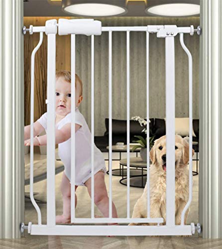 HOOOEN Small Narrow Baby Gate for Stairs Doorways Hallways 24 Inch to 29 Inch Wide Pressure Mounted Baby Gate Walk Through Child Gates for Kids or Pets Indoor Safety Gates