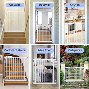 HOOOEN Small Narrow Baby Gate for Stairs Doorways Hallways 24 Inch to 29 Inch Wide Pressure Mounted Baby Gate Walk Through Child Gates for Kids or Pets Indoor Safety Gates