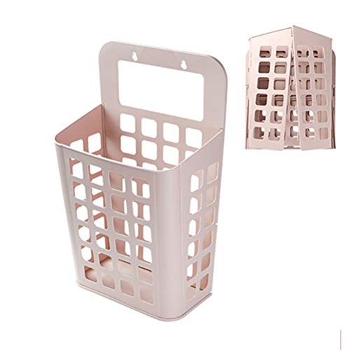 DOITOOL Laundry Basket for Bathrom Dirty Clothes Laundry Hamper Plastic Detachable Laundry Container Hanging Storage Basket Organizer Household Supplies (Large, Pink)