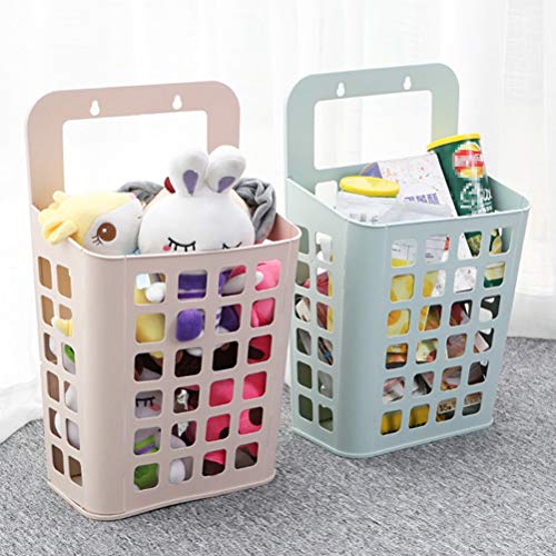 DOITOOL Laundry Basket for Bathrom Dirty Clothes Laundry Hamper Plastic Detachable Laundry Container Hanging Storage Basket Organizer Household Supplies (Large, Pink)